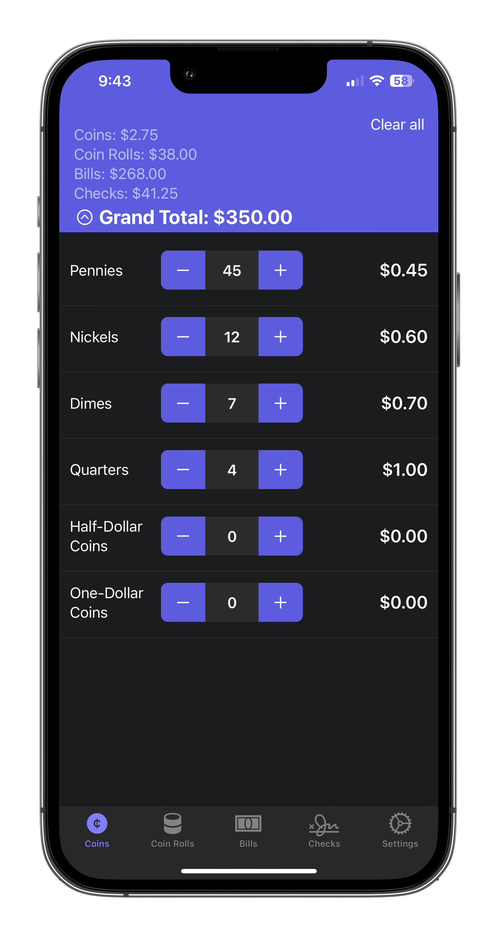 Cash Counts App